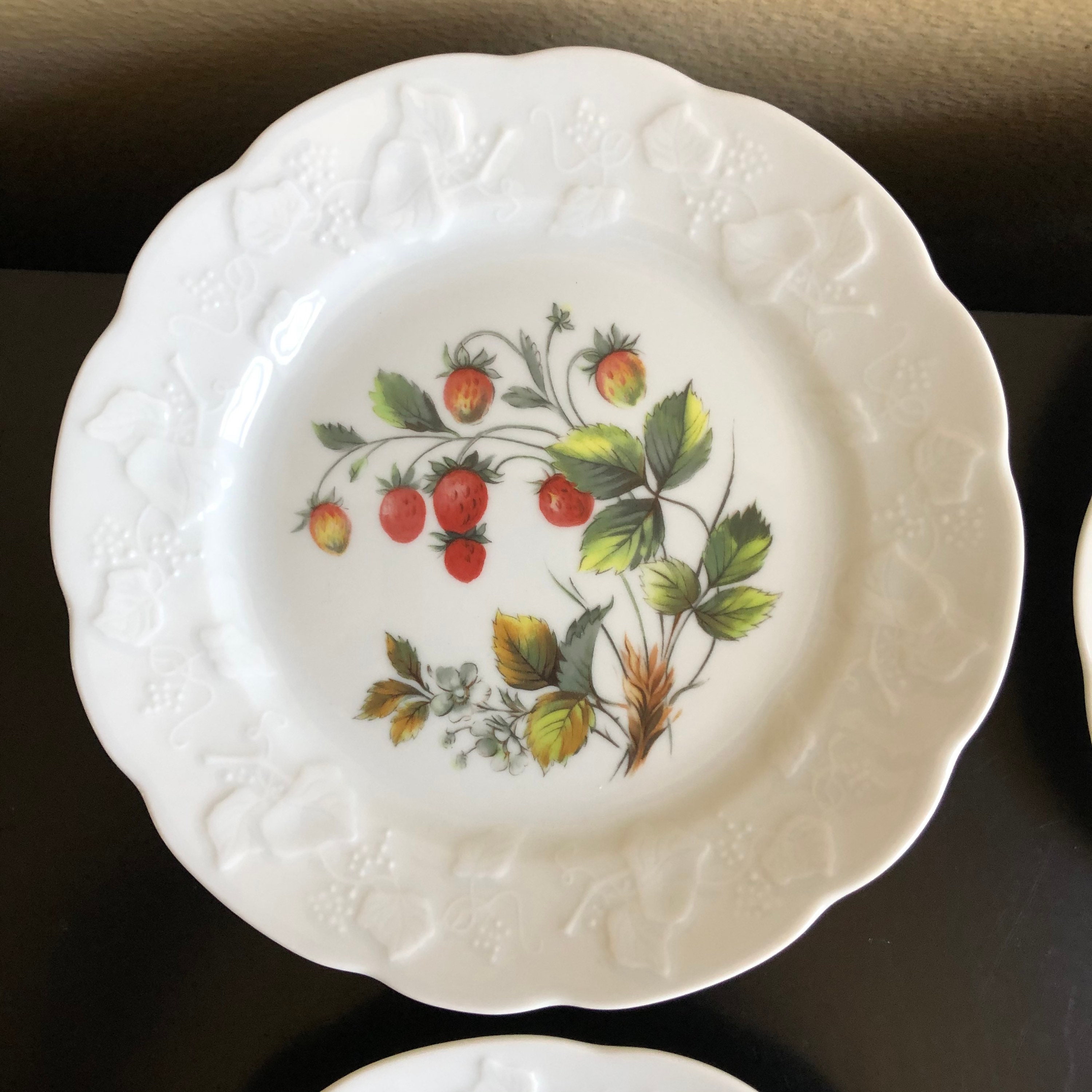 Vintage Berries Dansk Embossed Porcelain Dessert Plates Dansk | Etsy