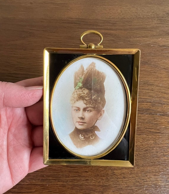 Vintage Brass Black Photo Picture Frame Woth Black Matting - Etsy