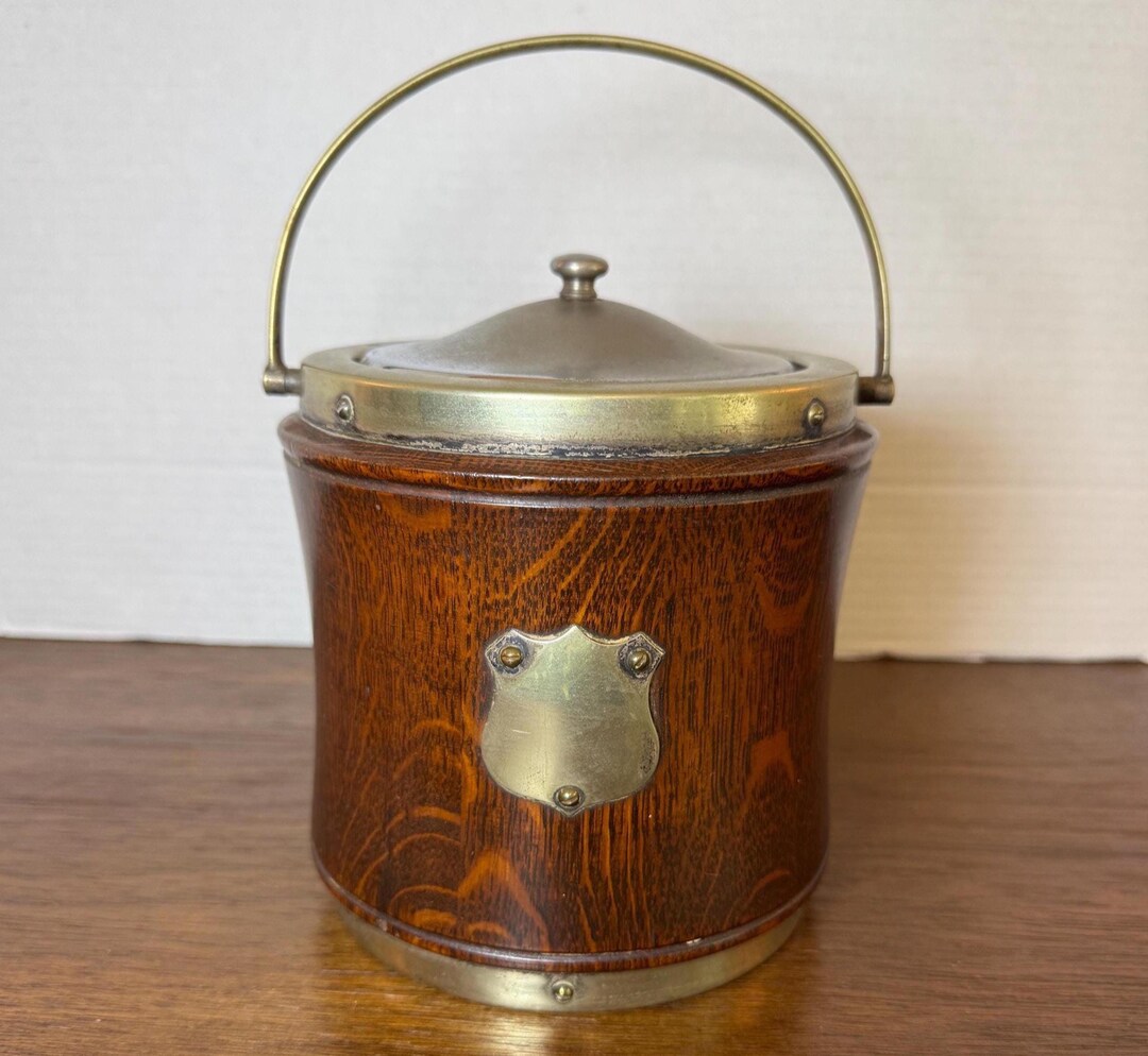 Antique Cracker Biscuit Barrel Oake Porcelain Silver Plate, British Oak ...