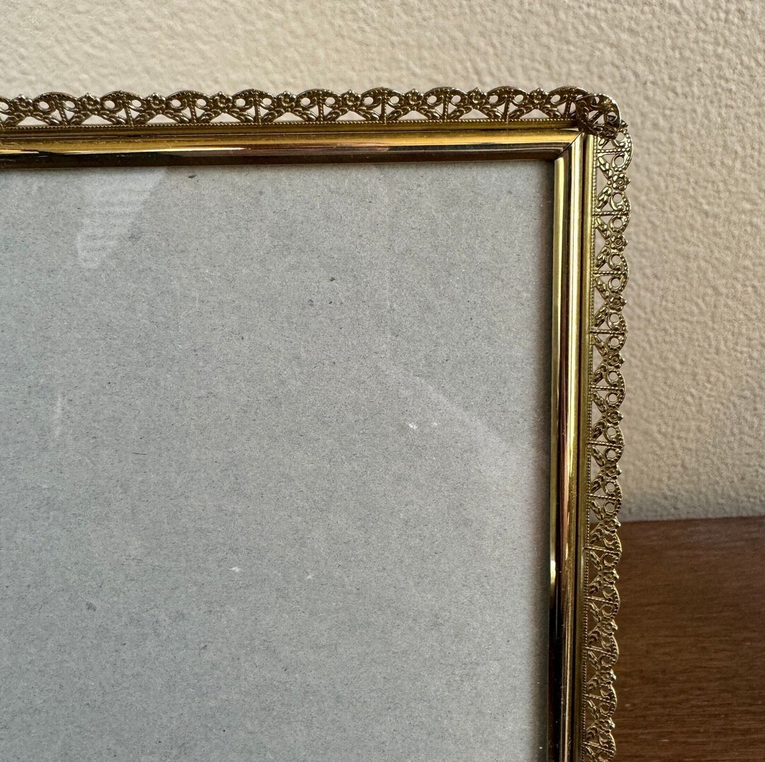 Vintage Brass Filigree Photo Picture Frame, Brass Photo Frame, Brass ...