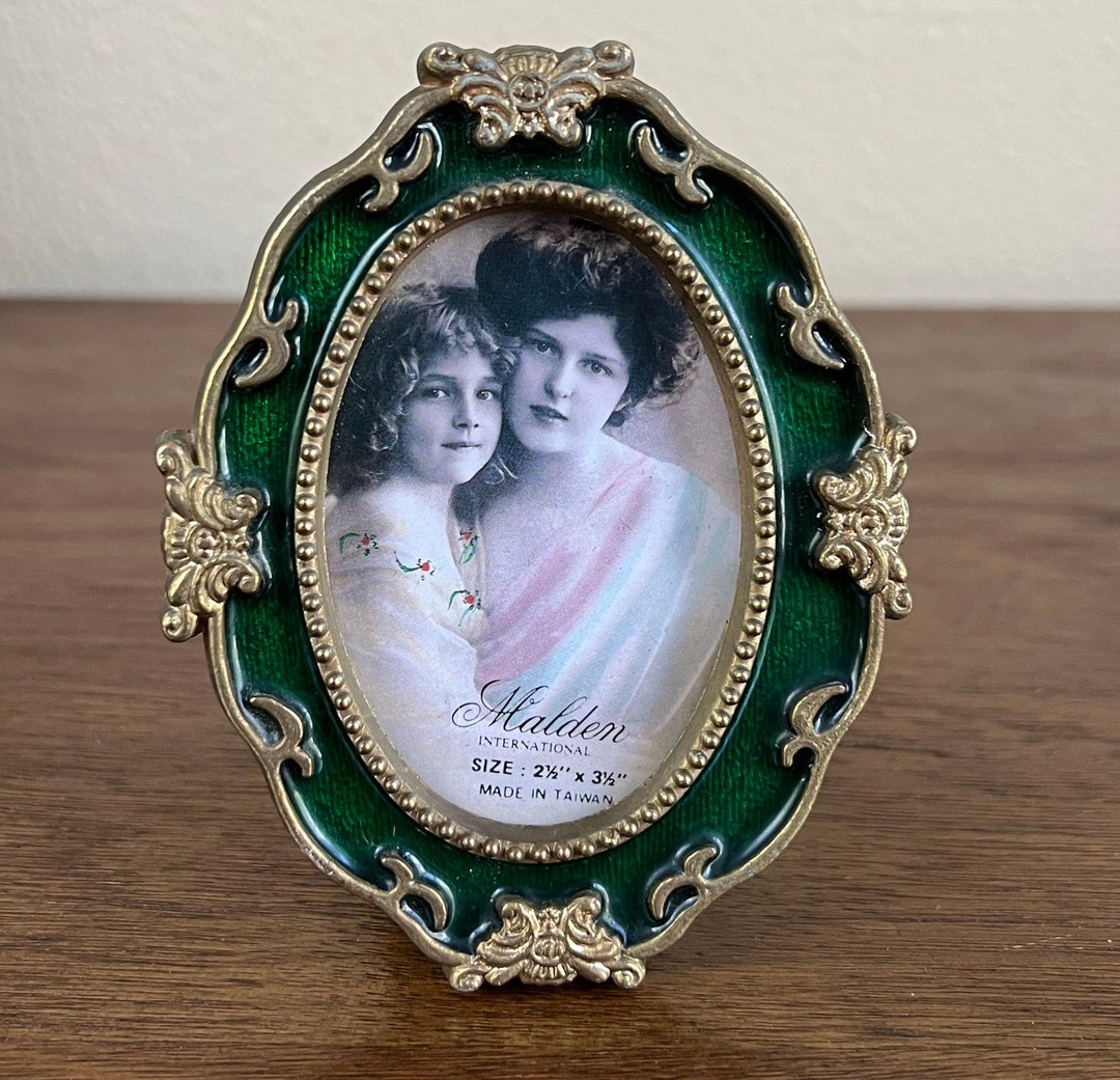 Vintage Enamel Green Picture Frame, Green Picture Frame, Picture Frame ...