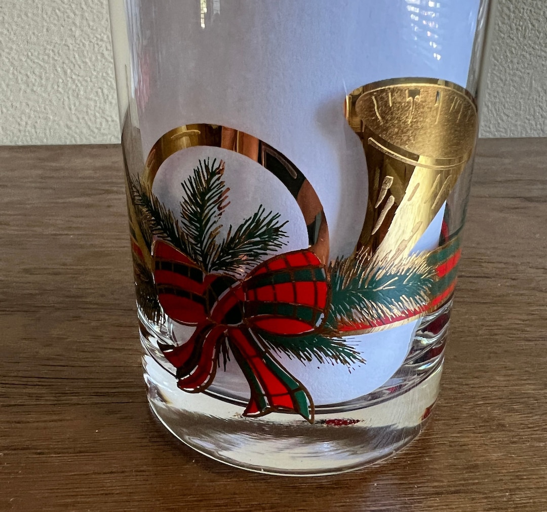 Vintage Culver Yule Horn Glasses, Christmas Old Fashion Glasses, Culver ...