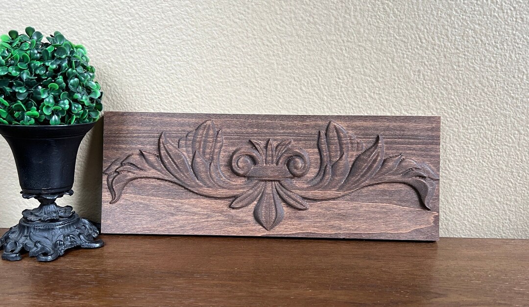Custom Wood Panel, Pediment, Decorative Stained Poplar Wood Panel ...