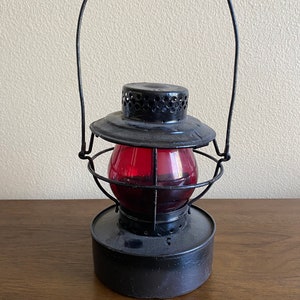 Vintage Handlan St. Louis Lantern, Red Glass Globe, Railroad ...
