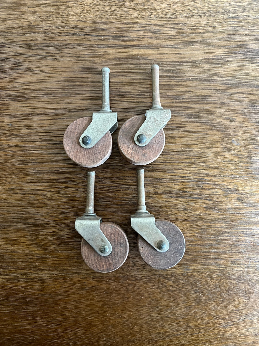 Vintage Mahogany Wood Casters, Vintage Casters, Wood Casters, Old ...