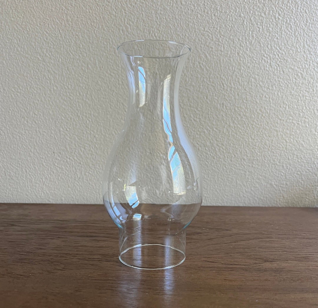 Vintage Clear Glass Hurricane Lamp Shade, Vintage Glass Hurricane Shade ...