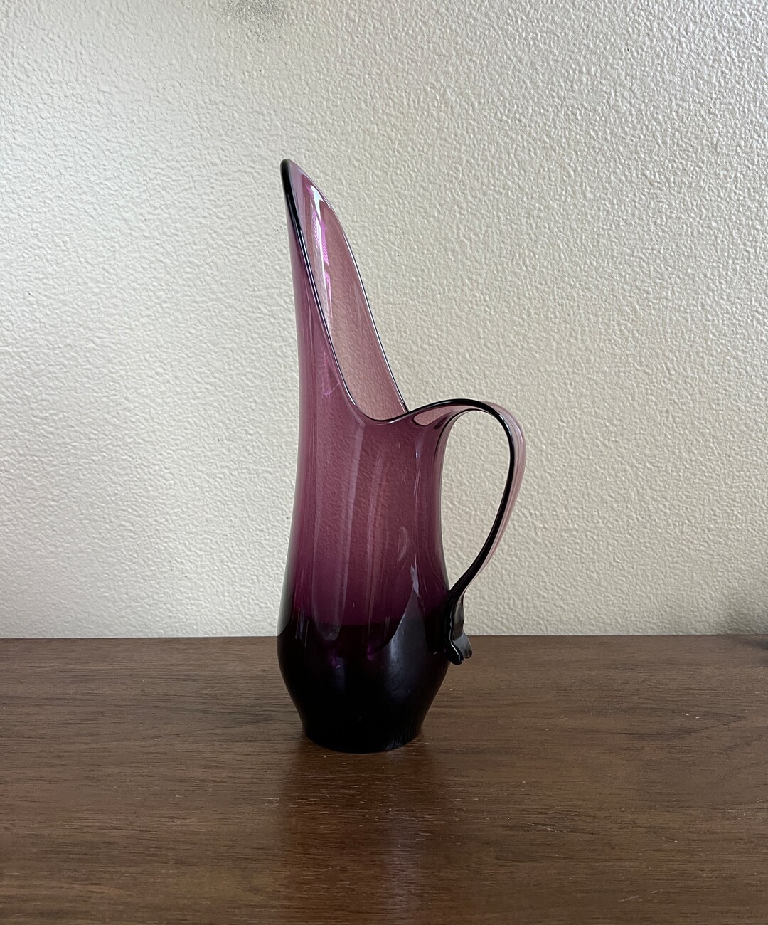 Vintage Viking Glass Purple Amethyst Swung Pitcher Swung - Etsy