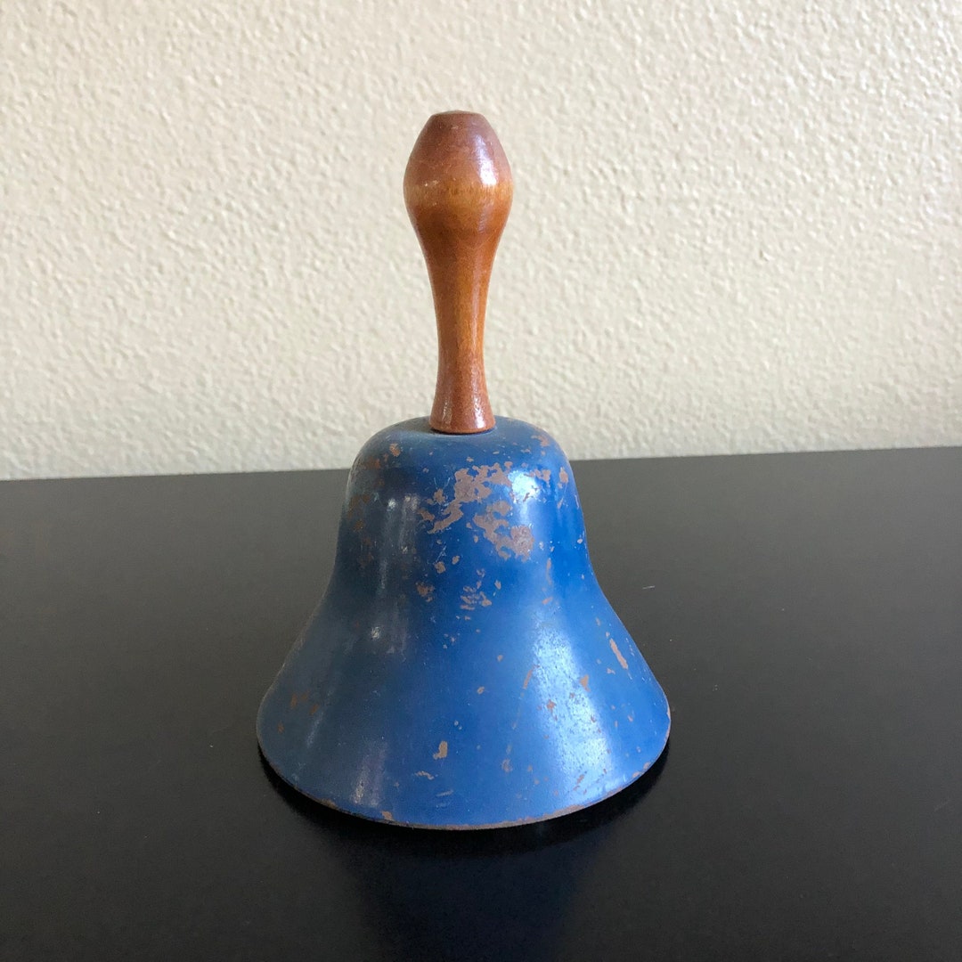 Vintage Royal Blue Bell With Wooden Handle Old Bell Blue Bell - Etsy