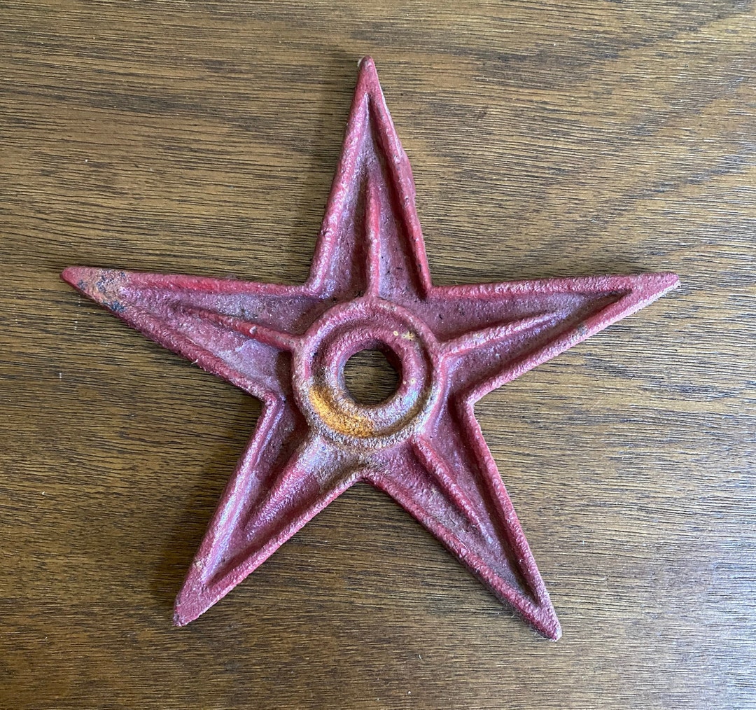 Vintage Red Cast Iron Star Old Star Rustic Star, Rustic Primitive ...