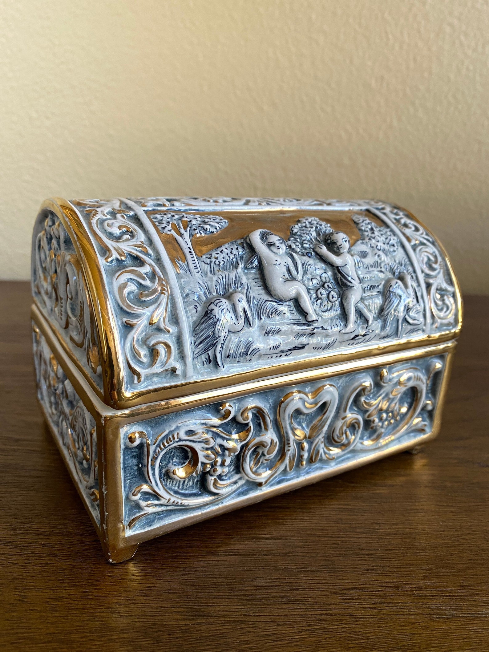 Capodimonte Box Cherub Capodimonte Box Trinket Box Cherub - Etsy