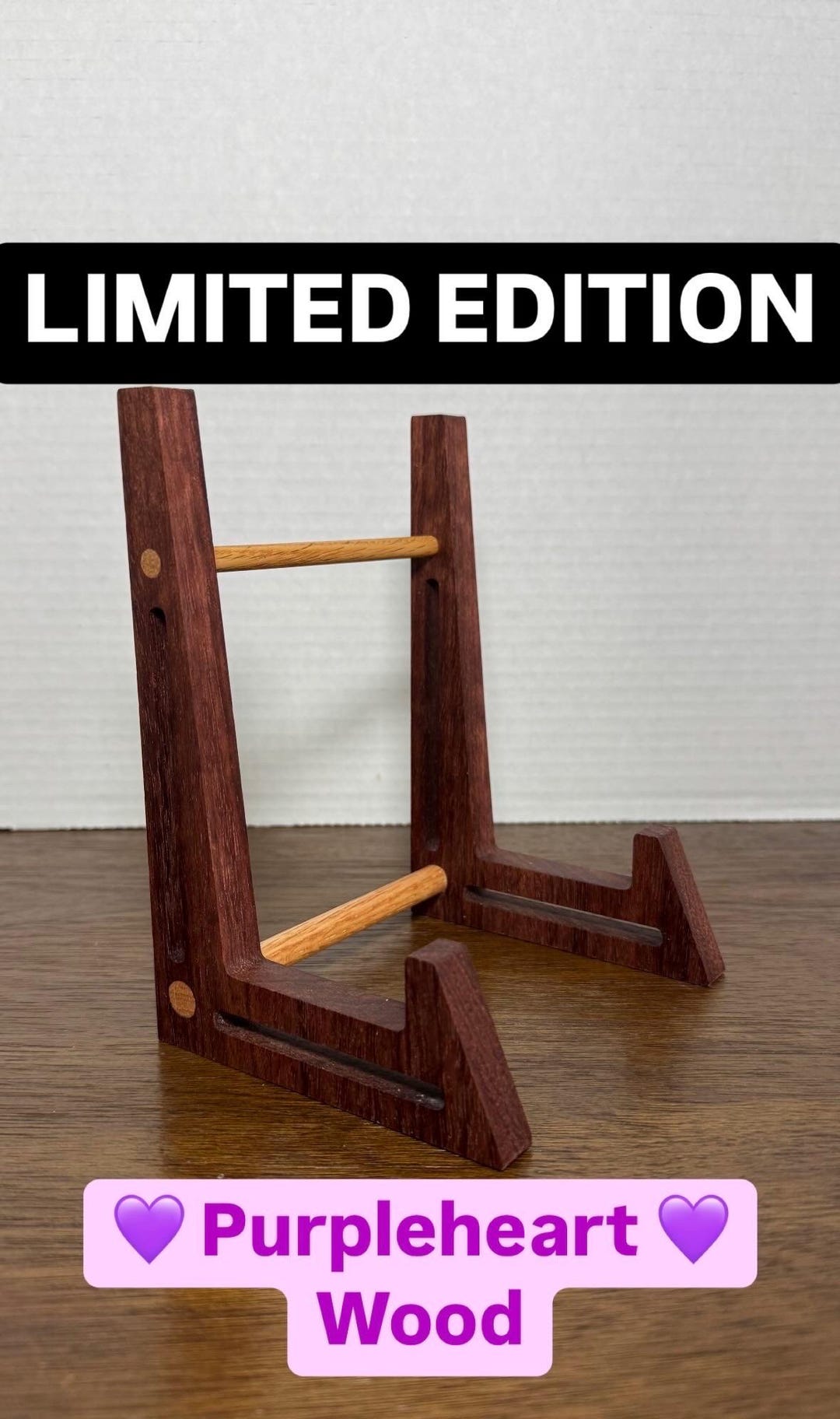 Ltd. Edition Purpleheart Wood Plate Picture Stand Easel, Plate Stand ...