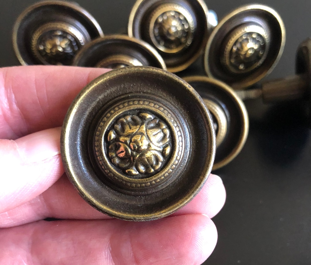Vintage Brass Metal Drawer Knob, Drawer Knobs, Cabinet Door Knobs, Pull ...