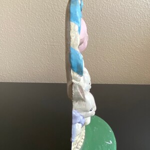 Vintage Cast Iron Doorstop Bunny Rabbits in Basket Doorstop Easter ...