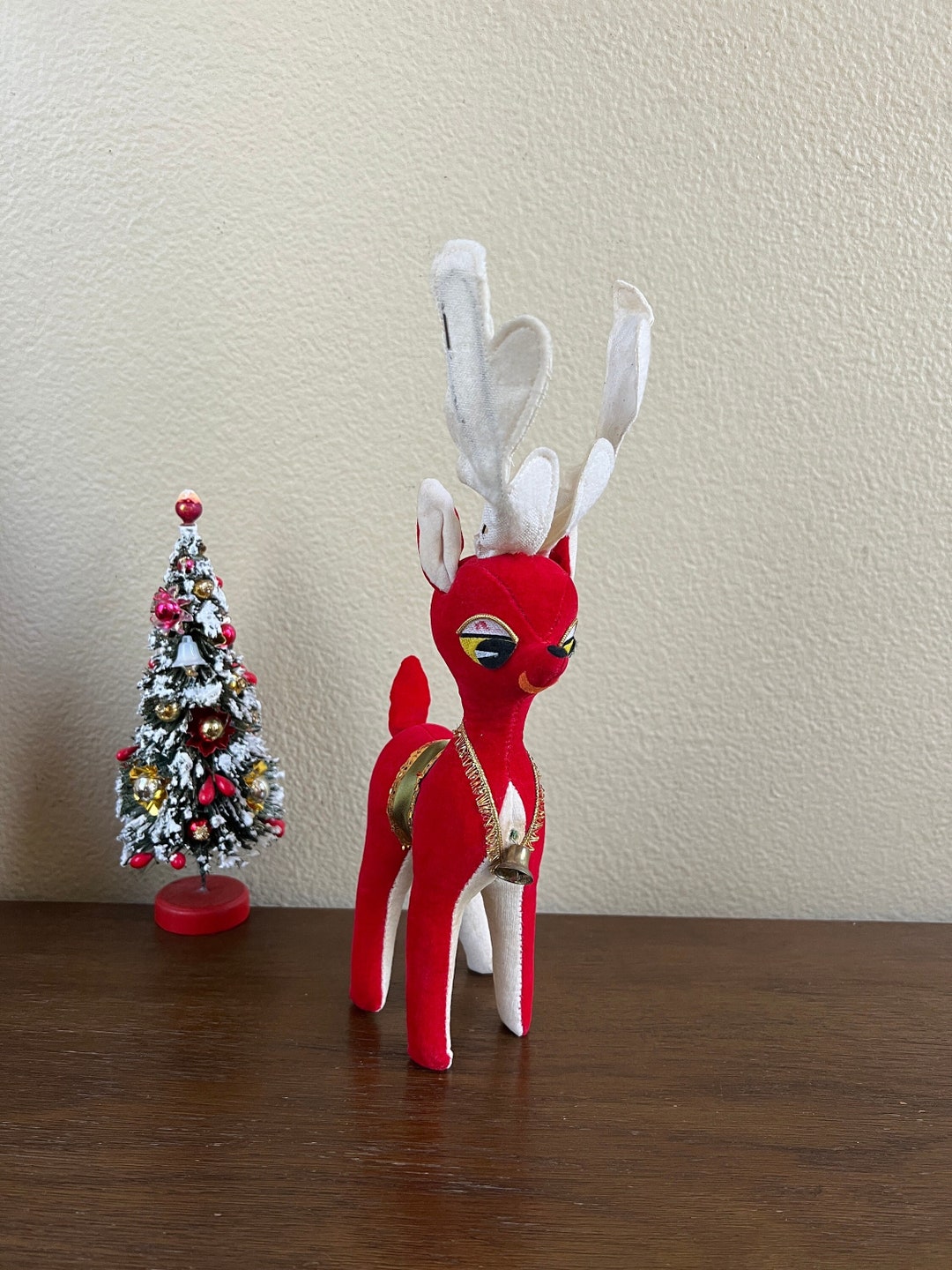 Vintage Kitschy Reindeer, Vitnage Plush Christmas Reindeer, Vintage ...