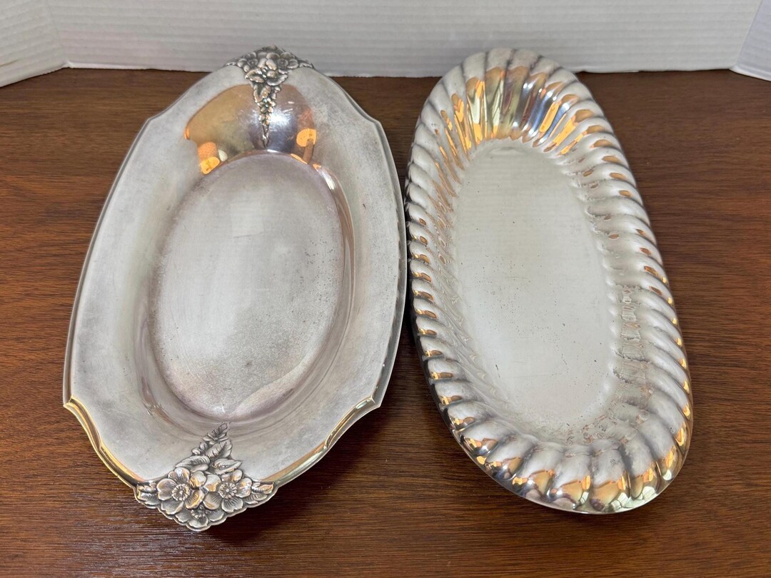 2 Vintage Silverplate Trays. - Etsy