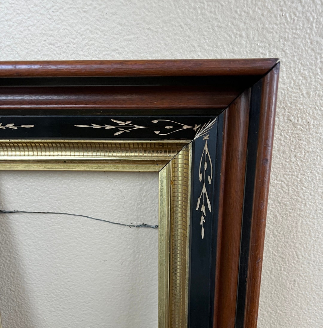 Vintage Wooden Picture Frame, Wood Frame, Wall Hanging Frame Wood, Oval ...