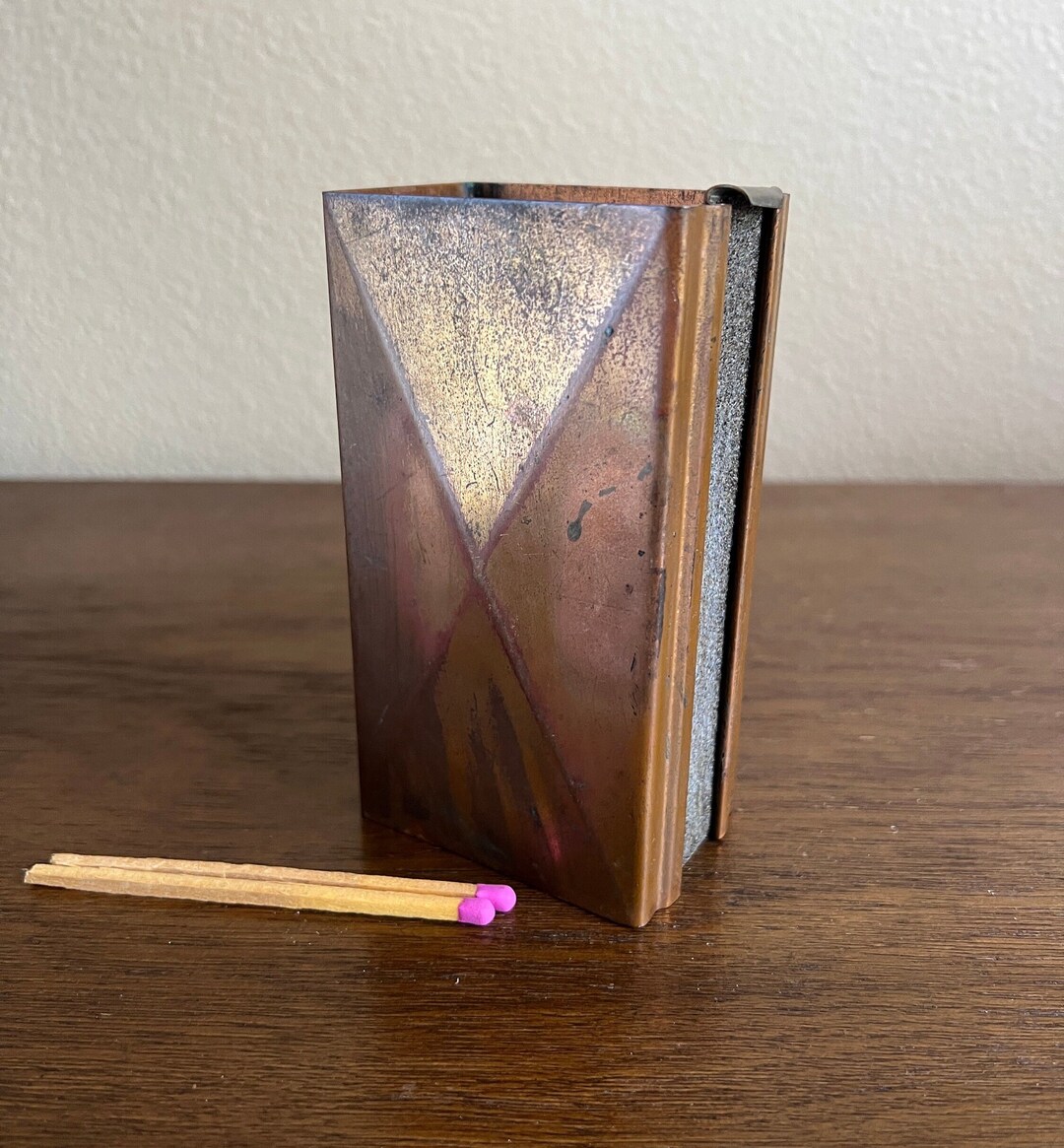 Vintage Copper Metal Matchstick Holder Vintage Match Holder - Etsy