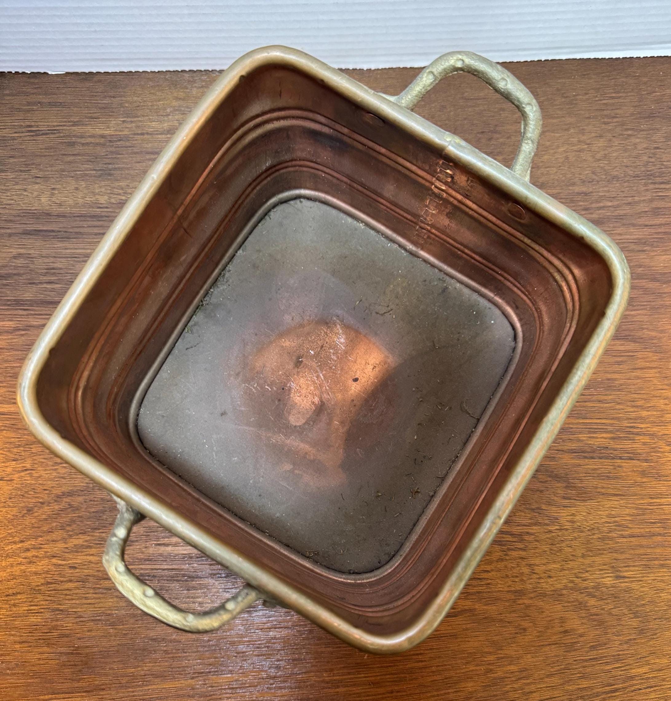 Vintage Copper Metal Pot Container Planter With Hardware Handles ...