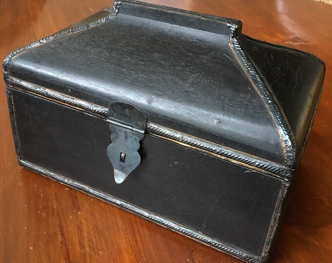 Black Rectangle Shape Wooden Box, Black Wooden Box, Black Box With ...