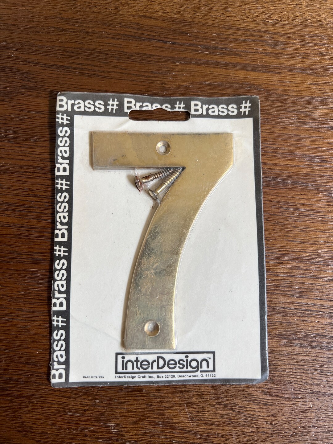 Vintage 7 House Number, Plain Brass House Number 7, Brass House Number ...