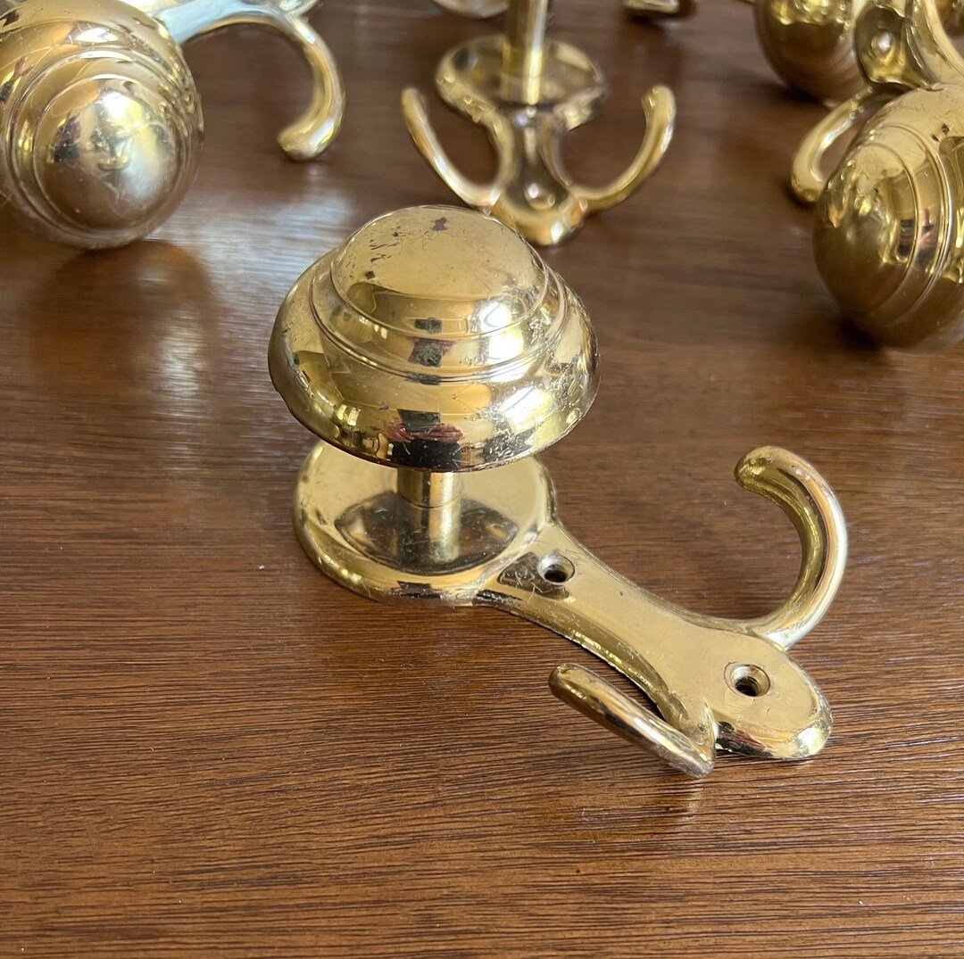 Vintage Modern Chrome Wall Hooks, Gold Wall Hook, Gold Chrome Wall Hook ...