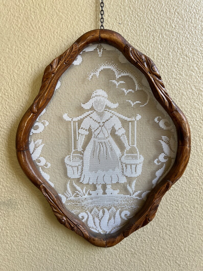 Vintage Danish Wall Hanging, Framed Danish Lace, Danish Artwork, Danish ...