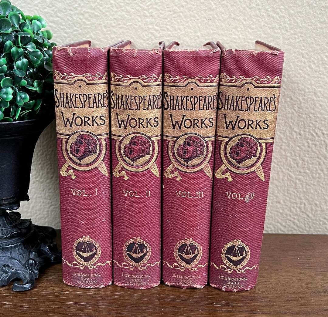 4 Volumes of Antique the Works of William Shakespeare, Red Book ...