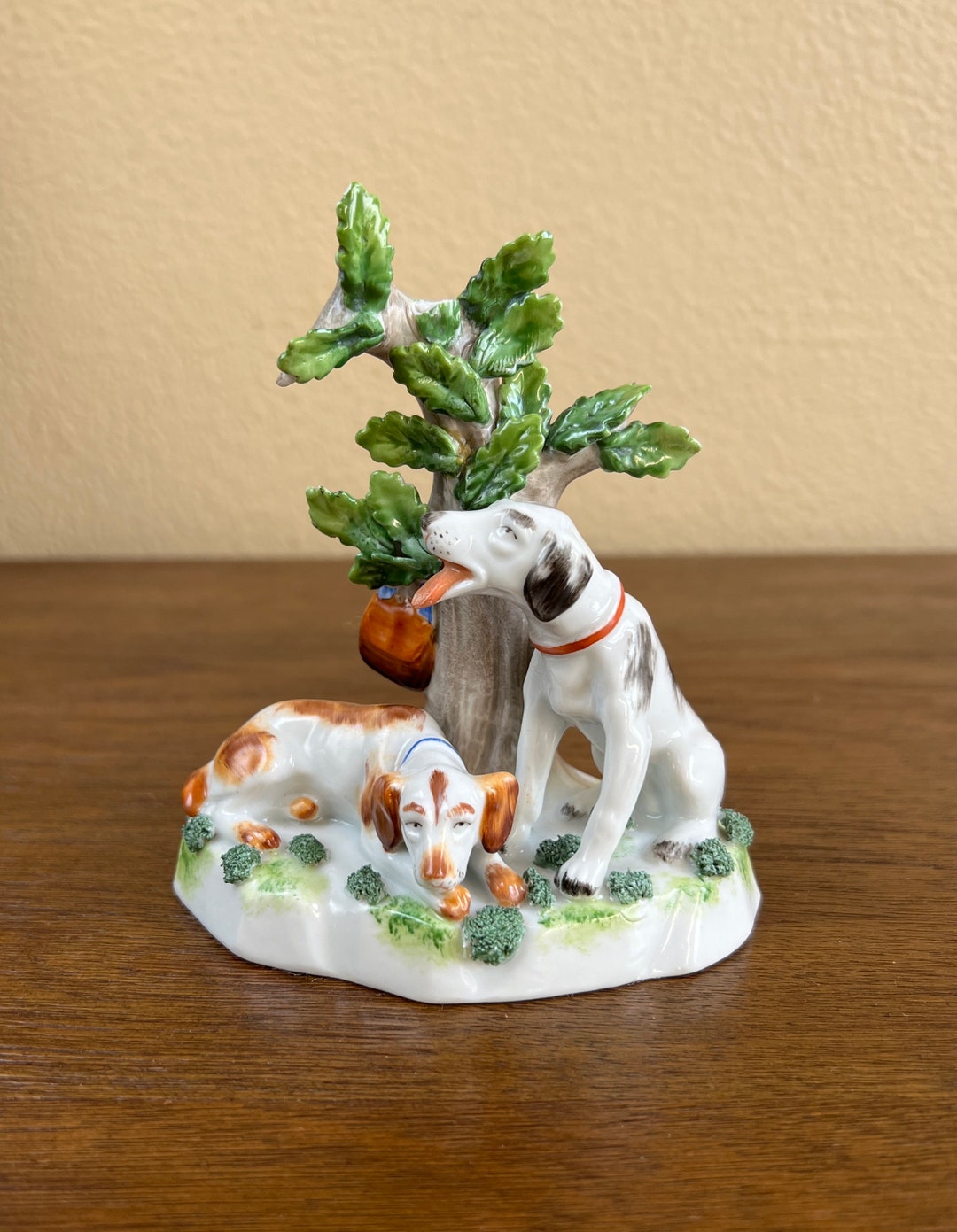 Antique Dresden Sitzendorf Dog Figurine, Dresden Decor, Dog Dresden. - Etsy