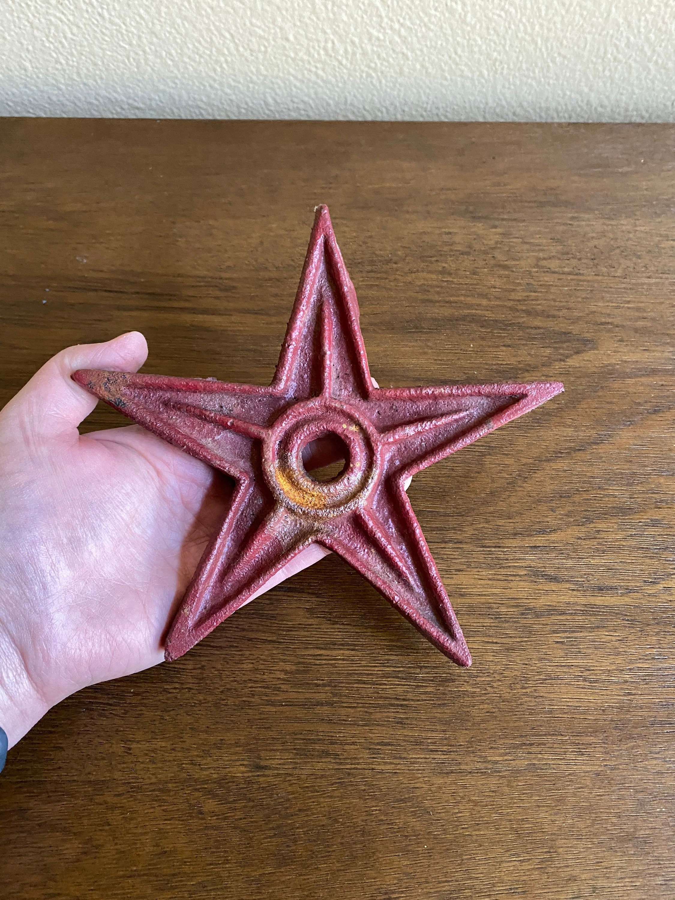Vintage Red Cast Iron Star Old Star Rustic Star Rustic | Etsy