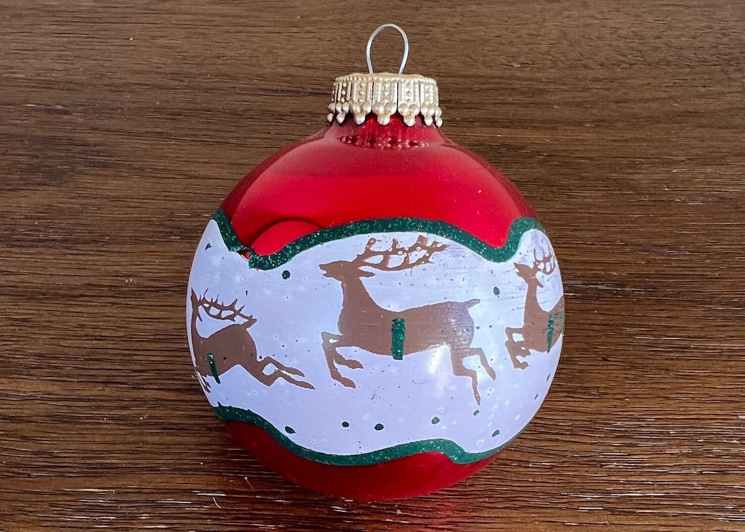 Vintage Red Mercury Glass Ornaments, Mercury Ornament, Mercury Ball ...