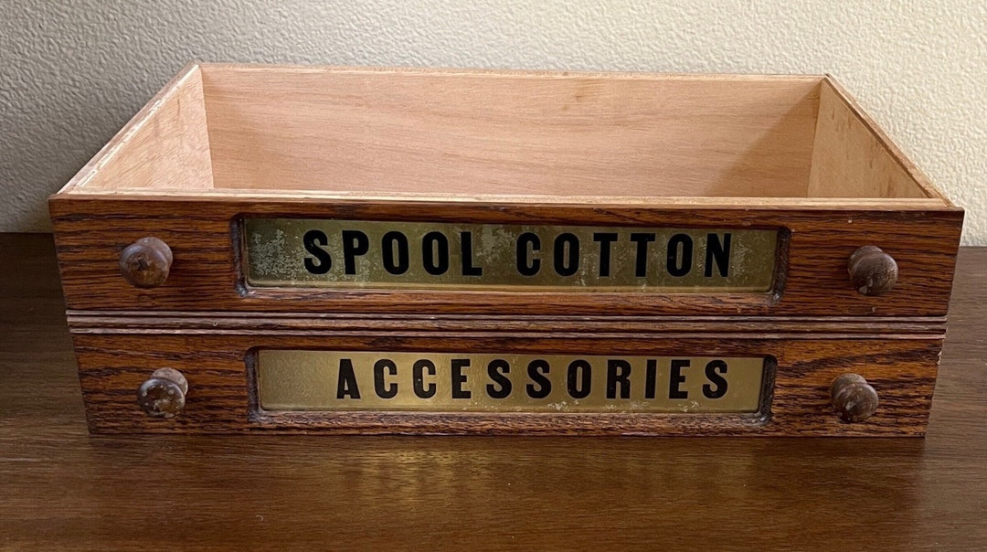 Spool Cotton Box, Salvage Vintage Wooden Accessories Spool Cotton Empty ...