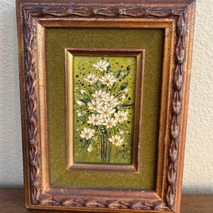 Vintage Original Painting Daisy Flower Painting, Vintage Painting - Etsy