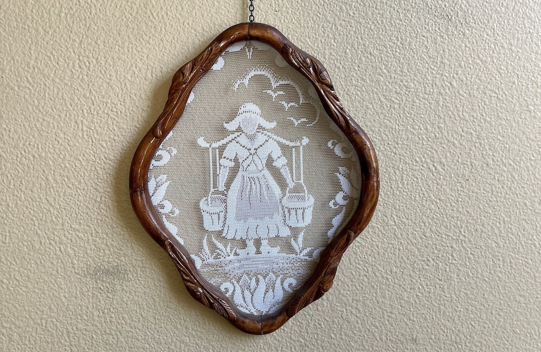 Vintage Danish Wall Hanging, Framed Danish Lace, Danish Artwork, Danish ...