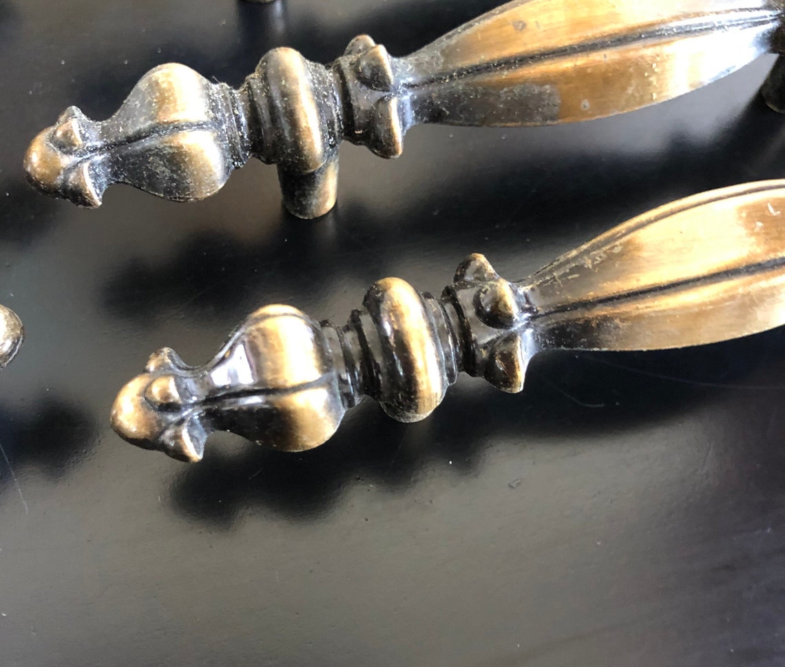 Vintage Brass Drawer Pull Vintage Drawer Hardware Cabinet - Etsy