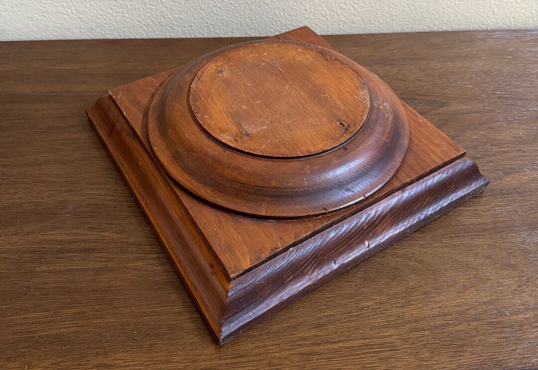 Vintage Wood Cloche Base, Dome Cloche Base, Wood Riser, Salvage Cloche ...