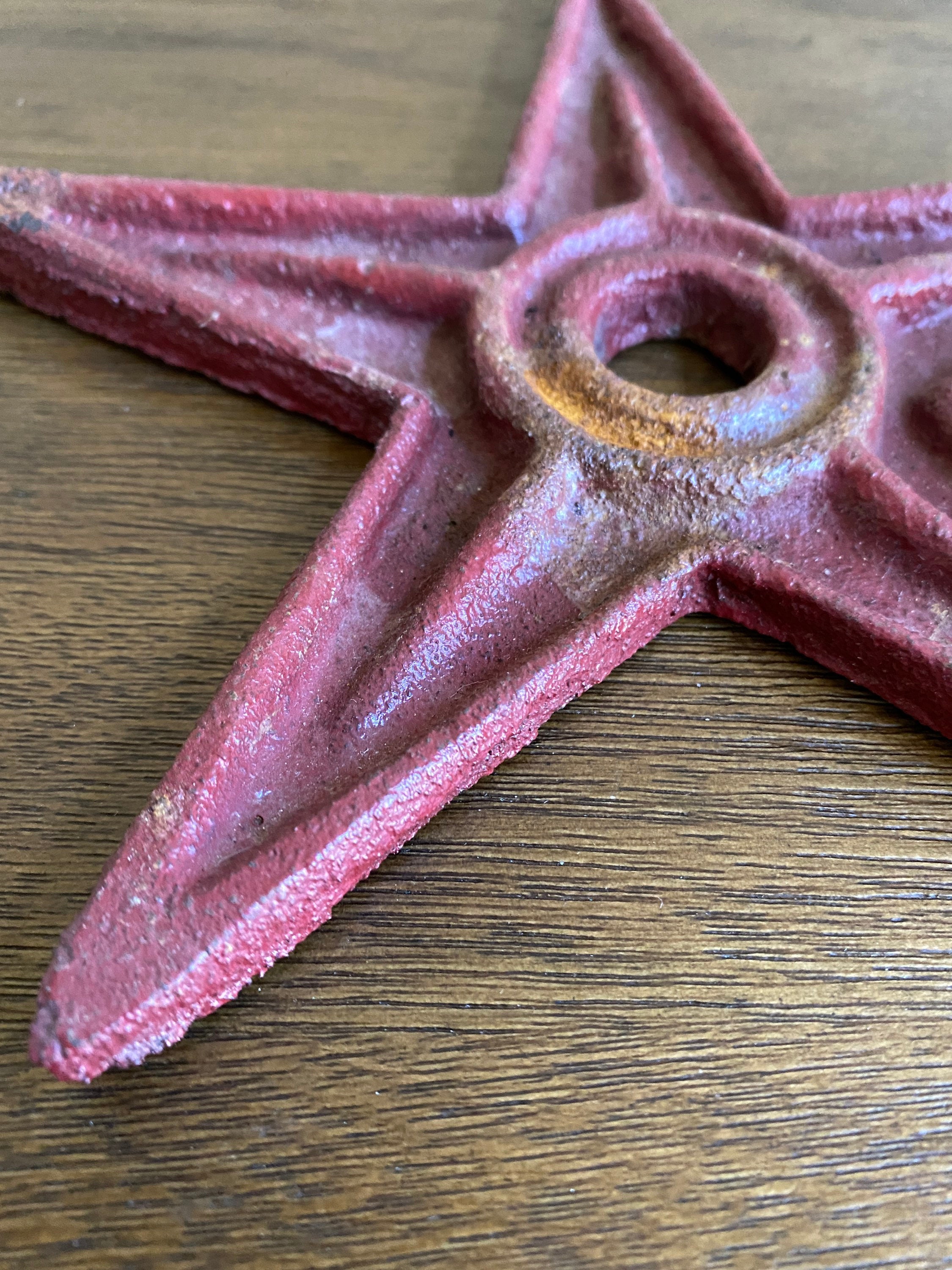 Vintage Red Cast Iron Star Old Star Rustic Star Rustic | Etsy
