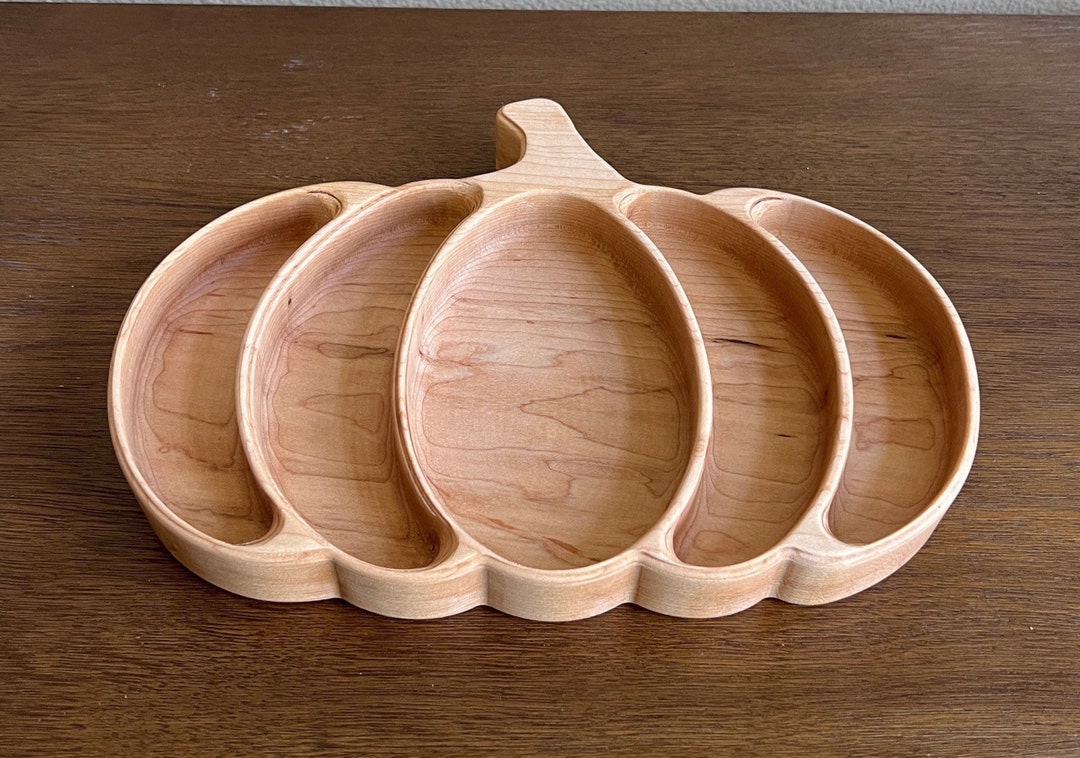 Hand Crafted Solid Maple Pumpkin Tray, Pumpkin Serving Tray, Pumpkin ...