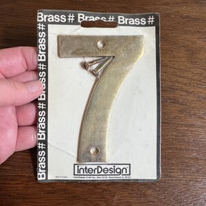 Vintage 7 House Number, Plain Brass House Number 7, Brass House Number ...