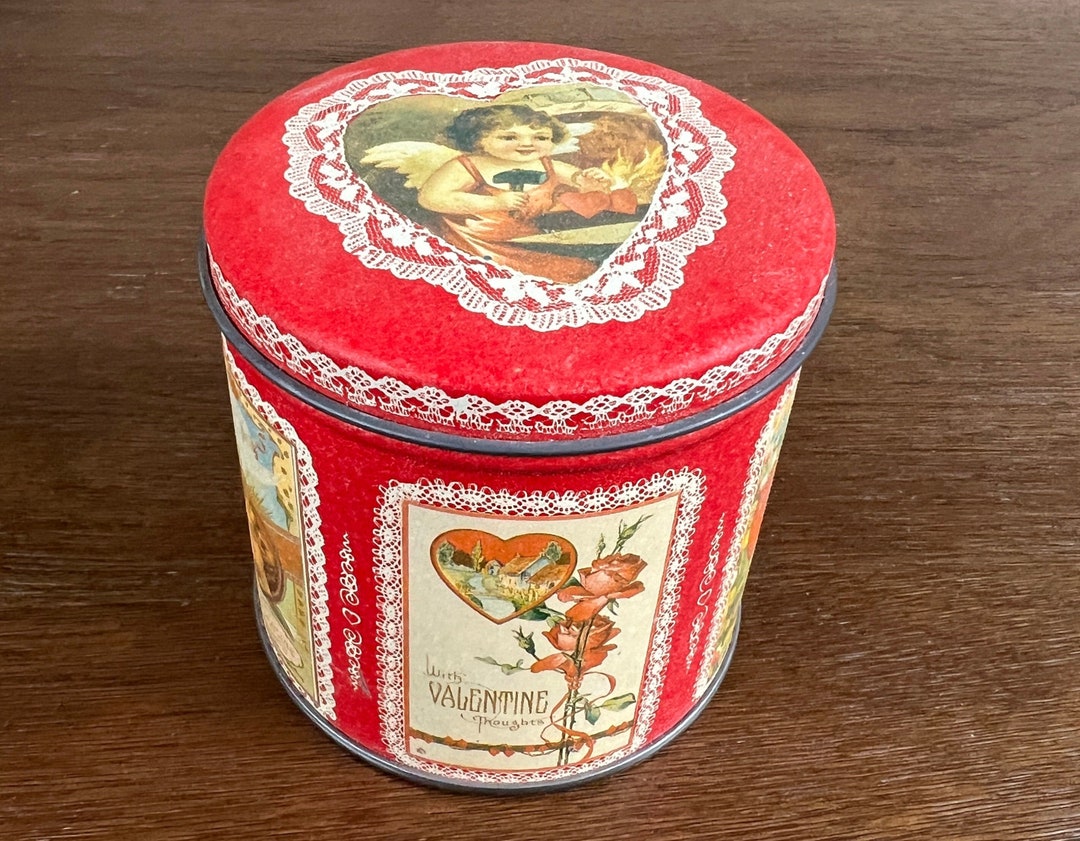 Vintage Valentine Tin, Collectible Tin, Cherub Tin, Valentine Tin - Etsy