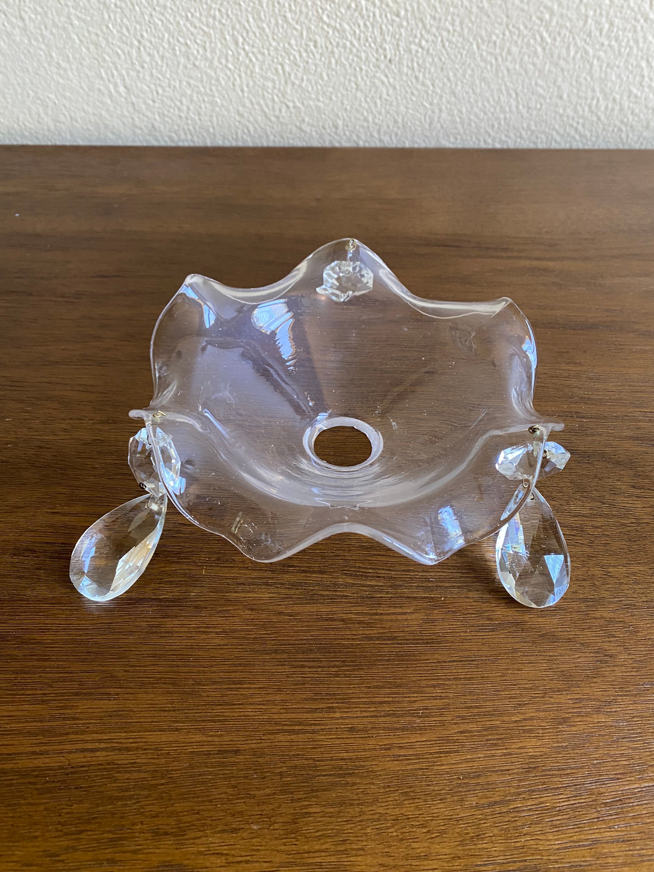 Large Glass Candle Drip Vintage Glass Lamp Light Part Light - Etsy