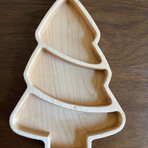 Hand Crafted Solid Christmas Tree Tray, Holiday Serving Tray, Christmas ...