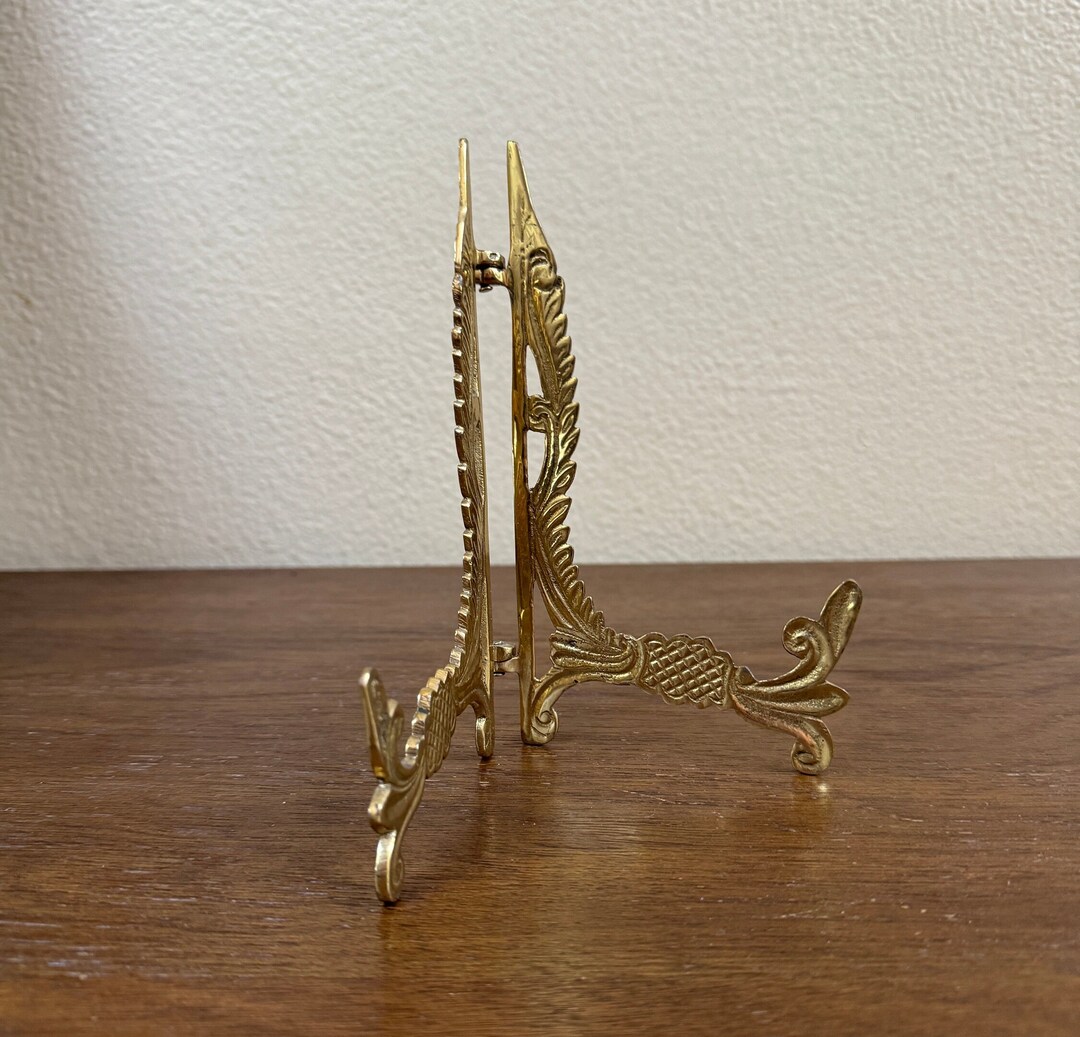 Vintage Solid Brass Easel Stand, Brass Easel, Grass Stand, Brass Easel ...