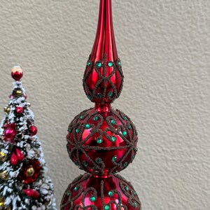 Vintage Red Glass Tree Topper, Finial Ornament Vintage Tree Topper ...