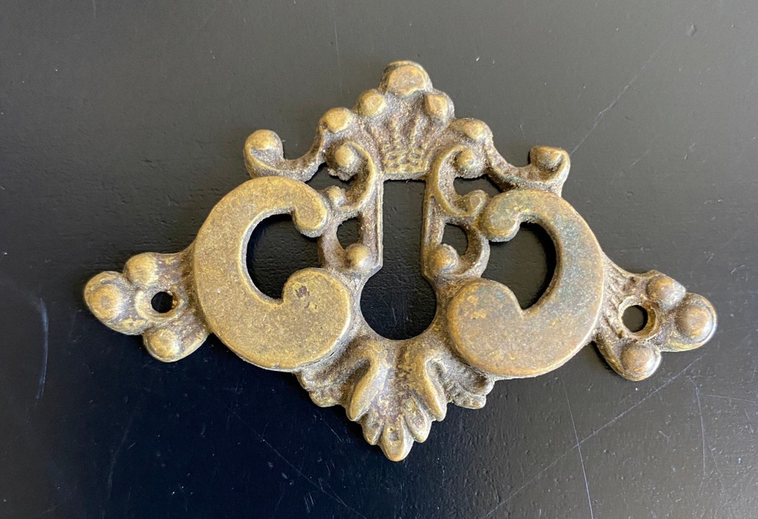 Vintage Keyhole Plate, Vintage Brass Escutcheon Keyhole, Victorian ...