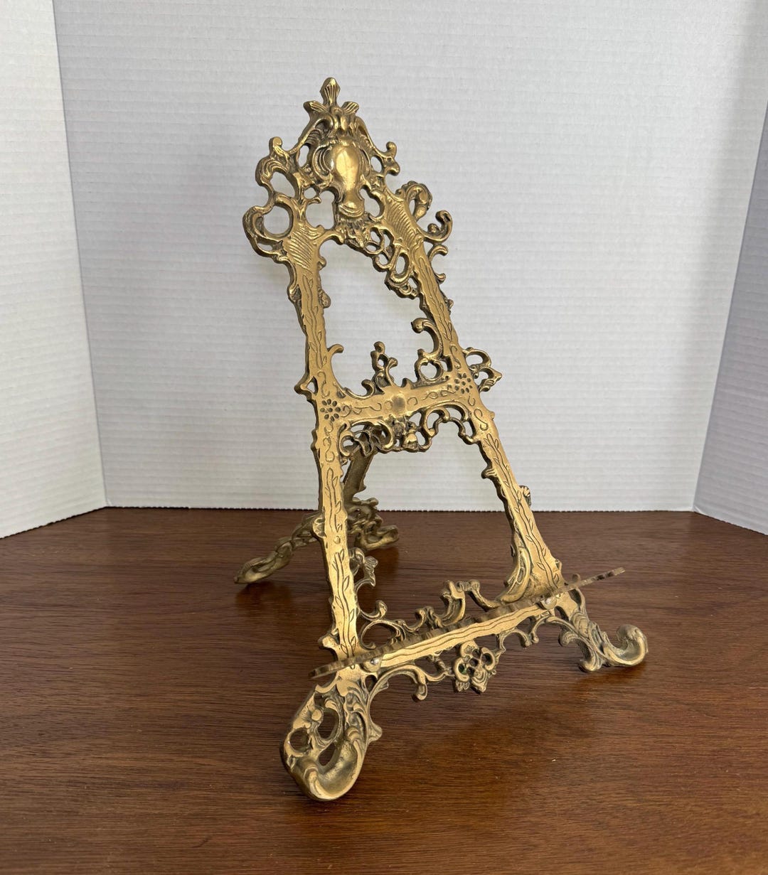 Large Vintage Ornate Brass Display Easel, Brass Easel, Cast Brass ...