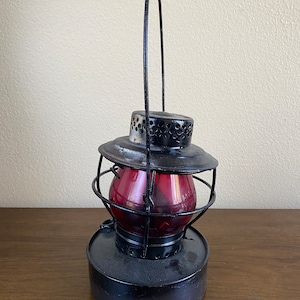 Vintage Handlan St. Louis Lantern, Red Glass Globe, Railroad ...