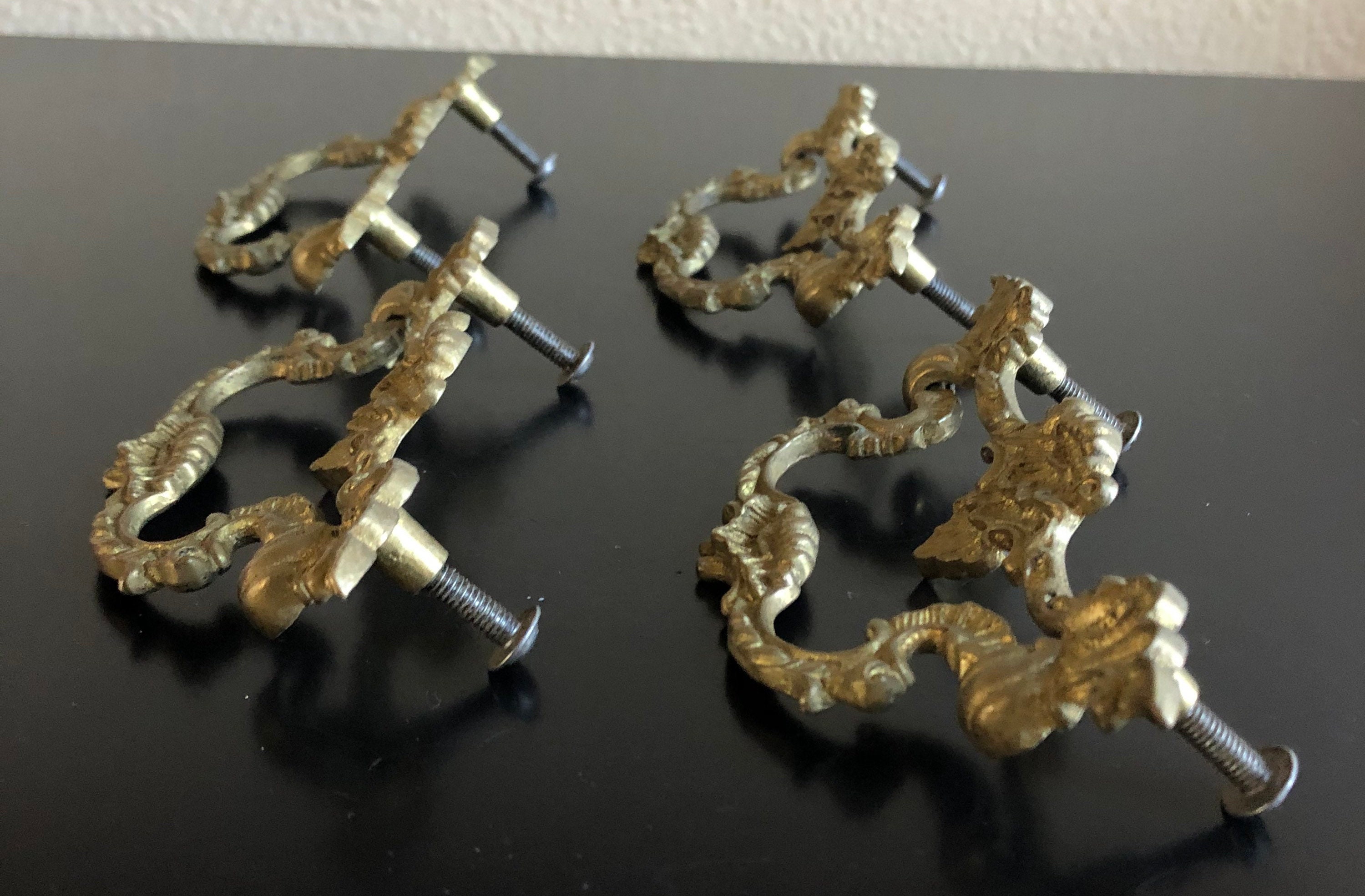 Antique Brass Drop Handle Drawer Pulls Brass Drawer Pulls | Etsy