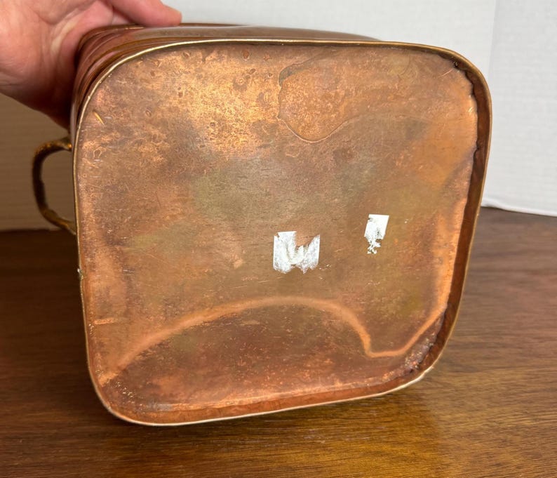 Vintage Copper Metal Pot Container Planter With Hardware Handles ...
