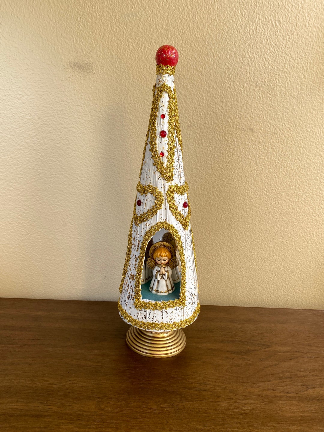 Vintage Praying Angels Paper Mache Music Box, Vintage Christmas Music ...