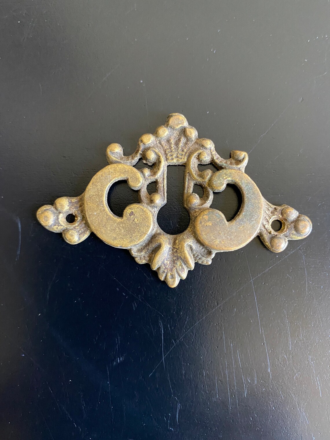 Vintage Keyhole Plate Vintage Brass Escutcheon Keyhole | Etsy
